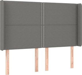Box spring postel s matrací a LED tmavě šedá 140x190 cm textil 3138230