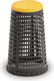 Plastový odpadkový koš na 120 l pytle 1+1 ZDARMA černý, žluté víko