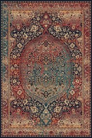 Kusový koberec vlněný Agnella Isfahan Maidas Granat Vícebarevný červený Rozměr: 240x340 cm
