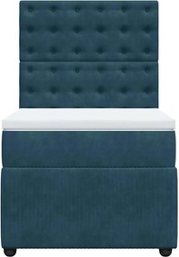 Box spring postel s matrací modrá 80 x 200 cm samet 3294506