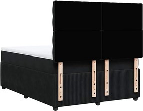 Box spring postel s matrací černá 160x200 cm samet 3292390