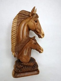 Socha Kůň a hříbě ,80 cm, dřevo, ruční práce, Indonésie