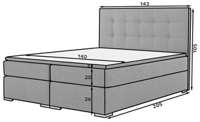 Boxspring Inez 140x200 Materiál / Dekor: Sawana 21