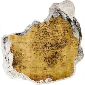 Wallmuralia Samolepící díra na stěnu Stará mapa světa 75x75 cm