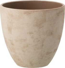 Béžový keramický obal na květináč Larigge M - Ø 20*19 cm