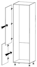 ASPEN gr | skříňka D60ZL pro vestavnou lednici | LEVÁ | šedá lesk