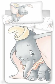 Jerry Fabrics Bavlněné povlečení 100x135 Dumbo slon šedý povlak na polštář 40x60 23. srpna