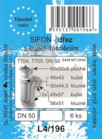 Těsnění L4/196 k dřez.sifonu DN50 sada L4196