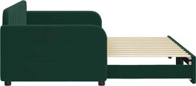 Válenda s přistýlkou tmavě zelená 90 x 200 cm samet 3196931