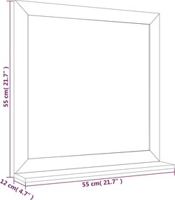 vidaXL Nástěnné zrcadlo 55 x 55 cm masivní ořechové dřevo [350358]
