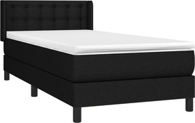Box spring postel s matrací černá 90x190 cm textil 3129995