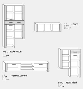 Obývací stěna Hugo 1