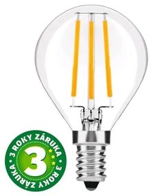 Prémiová retro LED žárovka E14 2W 250lm G45 teplá, filament, ekv. 20W, 3 roky