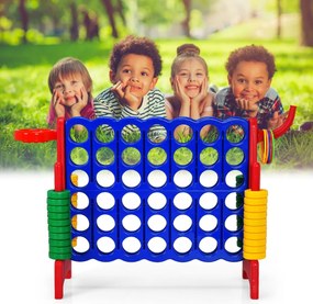 Costway Large 4-v-a-row Jumbo 4-in-a-rad set modrá + – 84 × 33 × 79 cm, červený