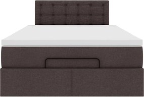 Osmanský rám postele s matrací tmavě hnědá 120x190cm textil 3311611