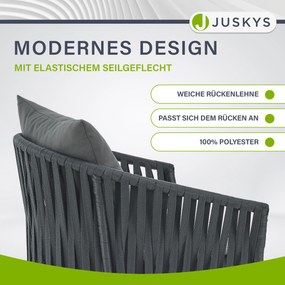 Juskys Zahradní křesla s provazovým výpletem, 2 kusy Barva: světle šedá