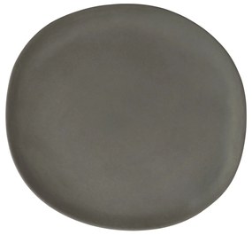 MADAM STOLTZ Melaminový talíř Matt Dark Grey, šedá barva, melamin