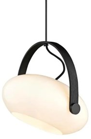 Stropní lampa DC opálové sklo/černá Rozměry: Ø  26 cm, výška 30 cm