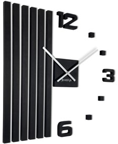 Luxusní nastěnné dřevěné hodiny v černé barvě