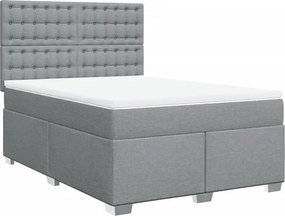 Box spring postel s matrací světle šedá 140 x 200 cm textil 3290525