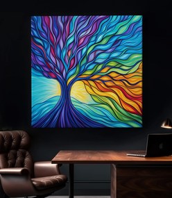 Obraz na plátně - Strom života Vlnité vlasy FeelHappy.cz Velikost obrazu: 80 x 80 cm