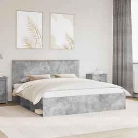 Rám postele s čelo Beton 180 x 200 cm Masivní borové dřevo 3410977