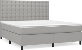 Box spring postel s matrací světle šedá 180 x 200 cm textil 3142113