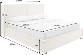Designová postel Cocoon 180 x 200 cm krémová