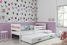 BMS Group Dětská postel s výsuvnou přistýlkou ERYK bílá Velikost postele: 200x90 cm, Barva šuplíku: Zelená