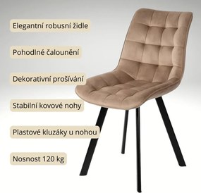 Vikio Jídelní set pro 6 osob 180x90 cm soft dub noha X béžová židle VJS238-6BE-S