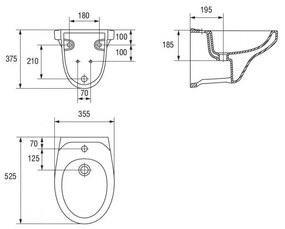 Cersanit DELFI - závěsný bidet, bílá, K11-0018