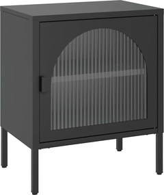 Noční stolky 2 ks černé 50 x 35 x 60 cm sklo a ocel 3211825
