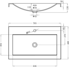 design umyvadlo COLOSUM G01 60 - 100cm