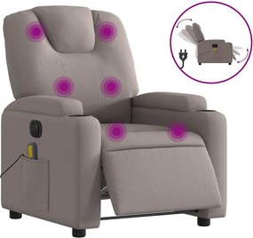 Elektrické masážní polohovací křeslo taupe textil 3204364