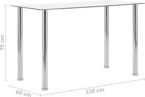 Jídelní stůl průhledný 120 x 60 x 75 cm tvrzené sklo 281850
