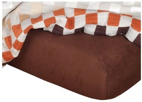 DADKA Froté prostěradlo tmavě hnědé Rozměr 90x220x20