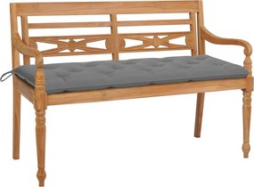 vidaXL Lavice Batavia s poduškou 150 cm masivní teak [3062200] Barva: Šedá