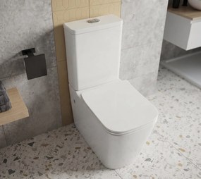 Erga Jotta, WC kombi mísa 640x365x820 mm, Rimless + toaletní sedátko, bílá lesklá, ERG-V03-JOTTA-RIM-WH