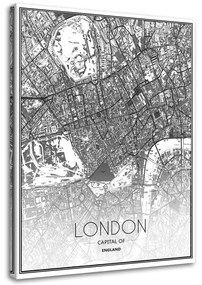 Obraz na plátně Mapa londýnské City - 70x100 cm