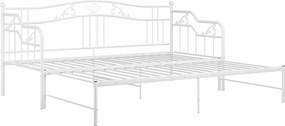 Rám vysouvací postele/pohovky bílý kovový 90 x 200 cm 324765