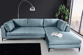 Designová rohová sedačka Sashanique 313 cm petrolejový samet - pravá