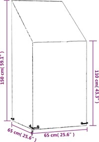 vidaXL Plachty na zahradní židle 2 ks 8 oček 65 x 65 x 110/150 cm PE [3155387]