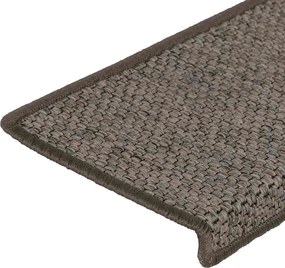 Samolepící nášlapy na schody sisal 15ks 65x21x4cm šedé a béžové 326884