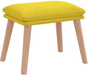 Relaxační křeslo s podnožkou světle žluté textil 3315154
