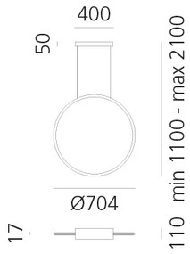Artemide 1992230IN1APP-LED St. lustr na lanku DISCOVERY LED/42W/230V 2700K černá