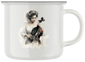 Mablo Keramický retro hrnek "Žena s violou" Hrnek: Keramický retro 400 ml