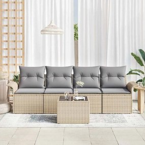 Set pohovek 5 ks Béžová polyratan 3345230