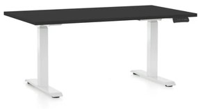 Výškově nastavitelný stůl OfficeTech C, 120 x 80 cm, bílá podnož, černá