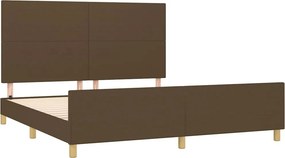 Rám postele bez matrace tmavě hnědý 180 x 200 cm textil 3124914