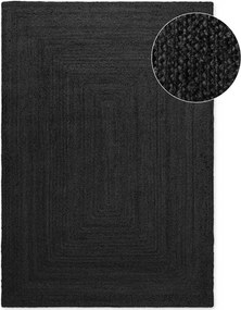 Černý oboustranný/ručně tkaný jutový koberec 80x150 cm Juno – Hanse Home